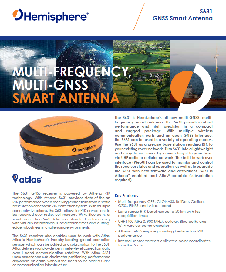 S631 Data Sheet – Hemisphere GNSS