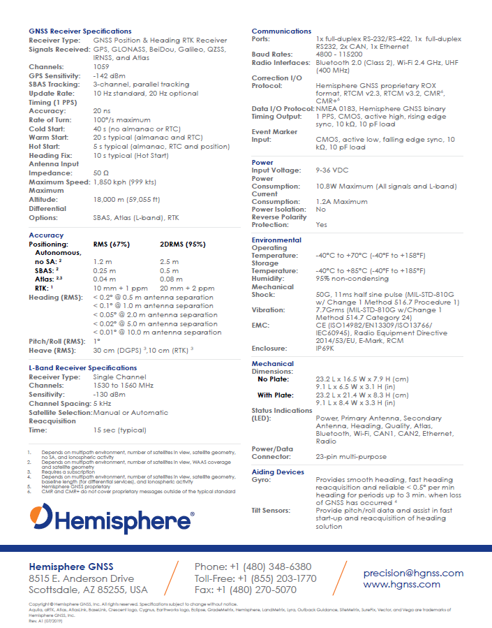 VR1000 Data Sheet – Hemisphere GNSS