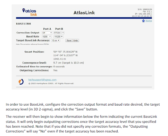 Connecting AtlasLink to Web UI – Hemisphere GNSS